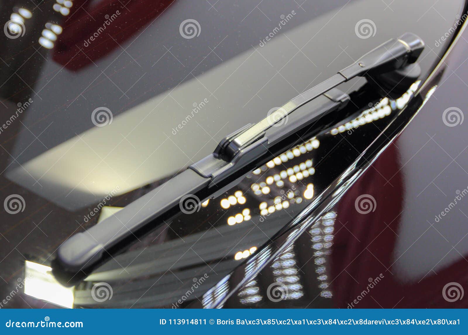 The Close Up of Back Windshield Wiper. Stock Image - Image of shadow ...