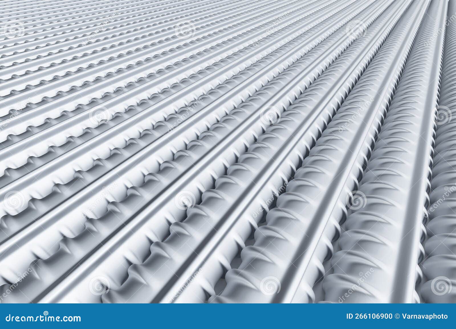 Close-up Background of Construction Rebar. 3d Render. Stock ...