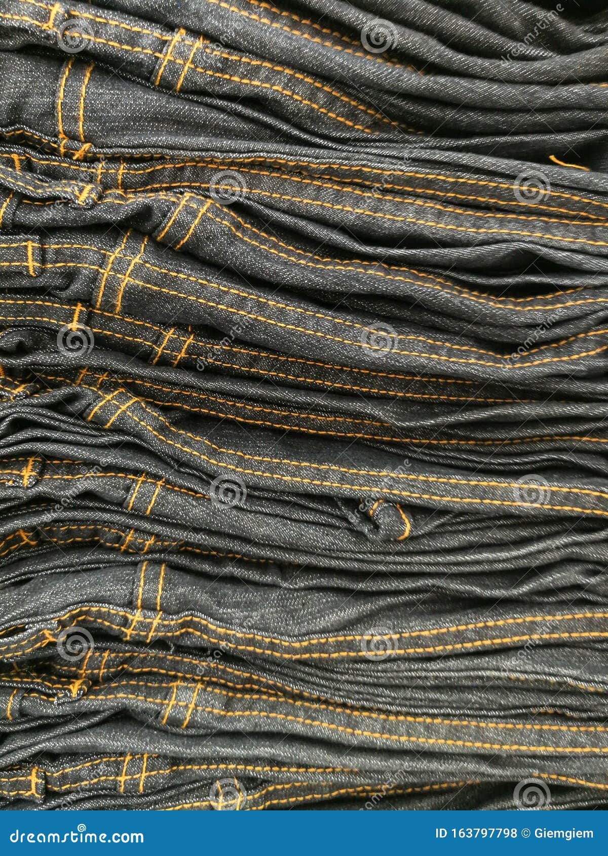 Close Up Background Denim Jeans are Stacked in Layers Stock Photo ...