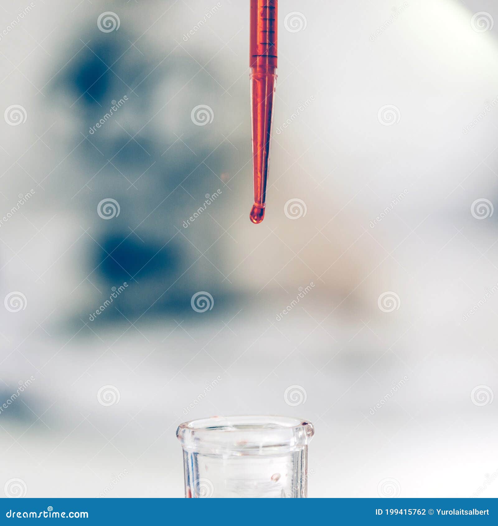 Close Up. Background Image of a Drop of Red Liquid in a Laboratory ...