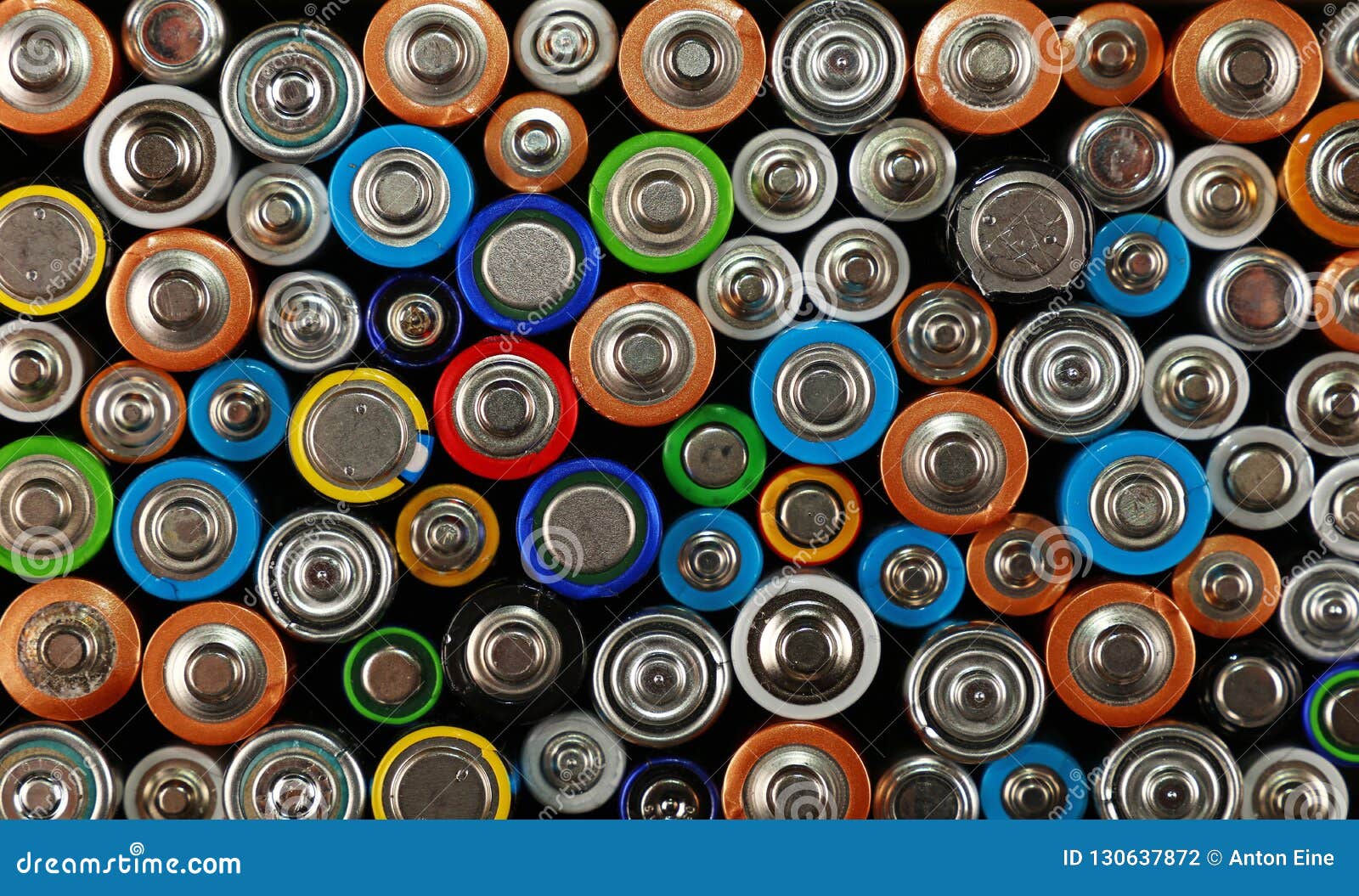 Close Up Background of Various Alkaline Batteries Stock Photo - Image ...