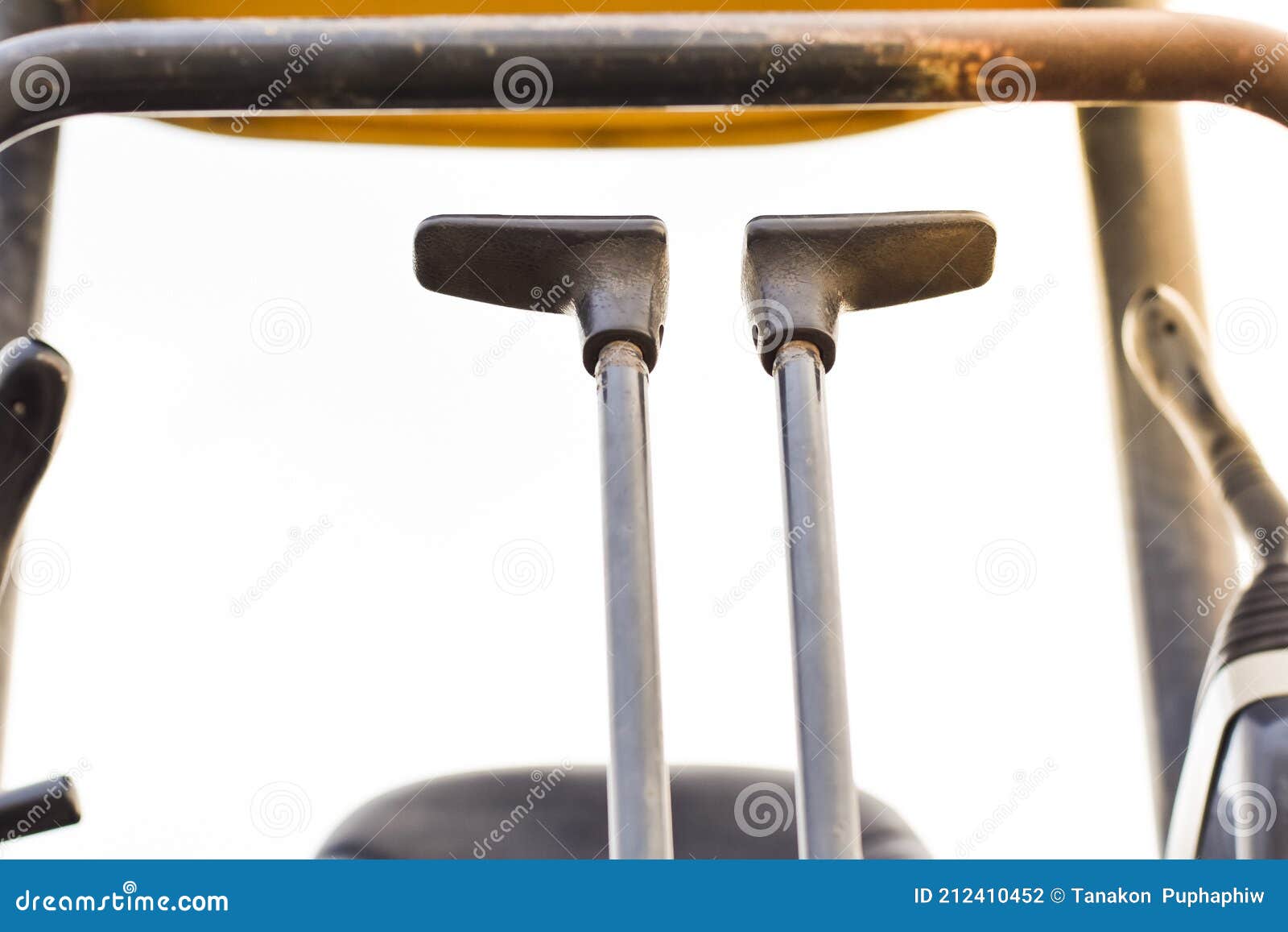 Close-up of the Backhoe Controls Inside the Vehicle Stock Photo - Image ...