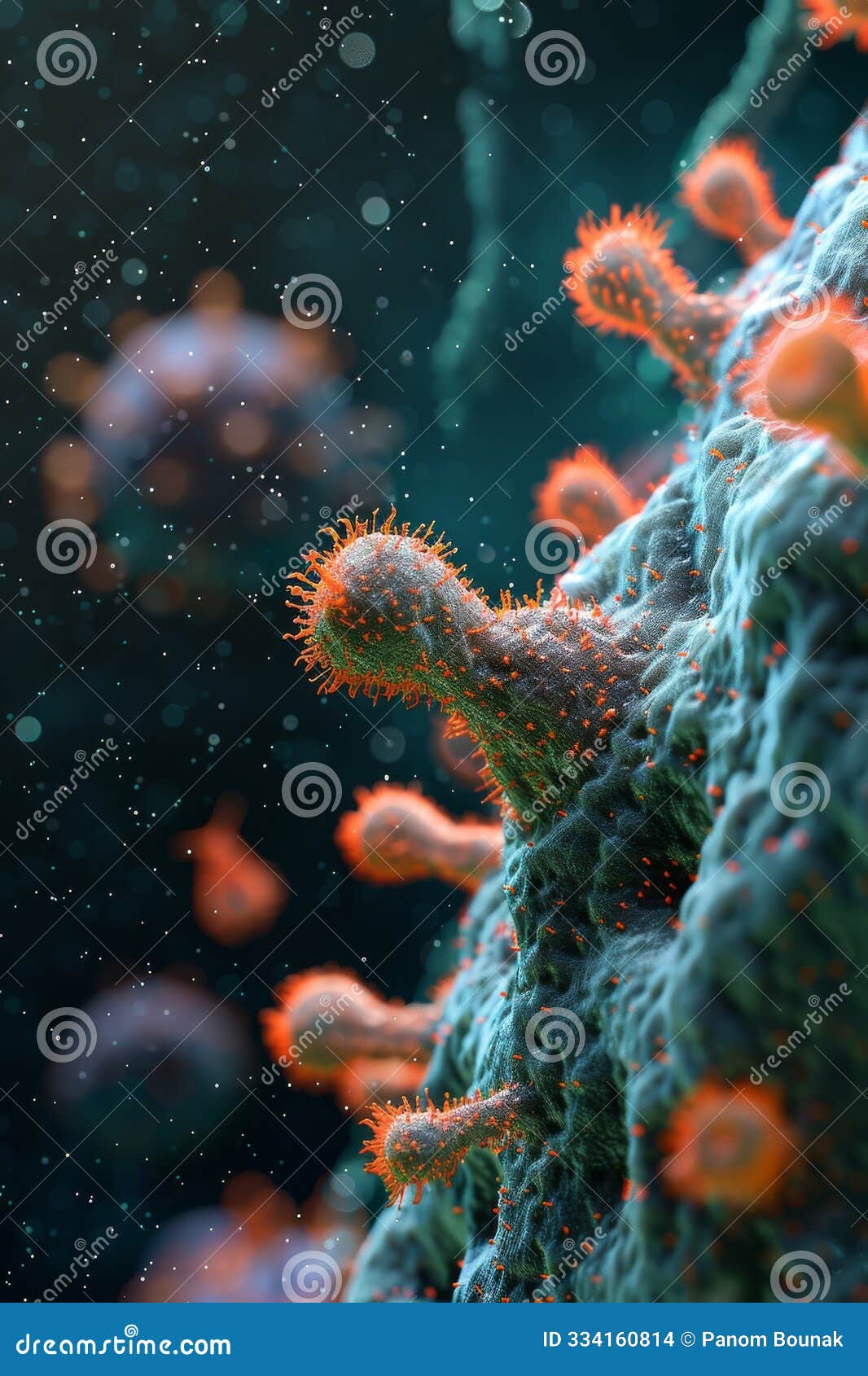 Close-up of Bacteria Attacking a Cell, High-resolution Digital ...