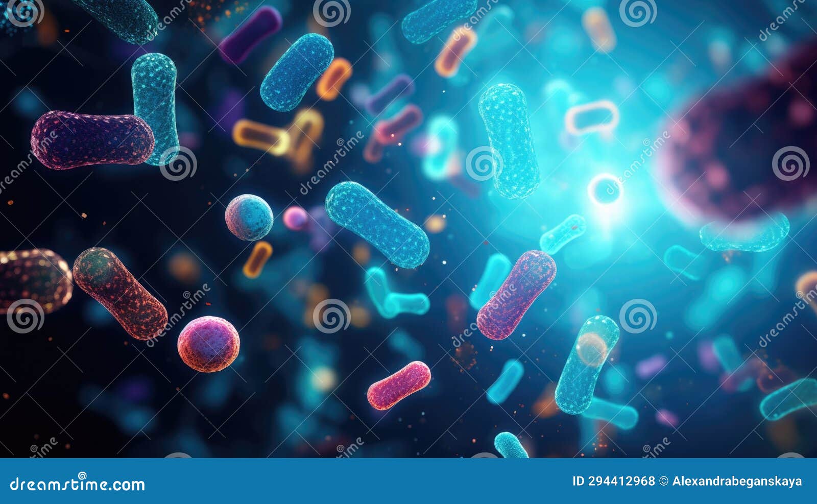 Close-up of Bacteria, Benign Intestinal Bacterial Cells Stock ...