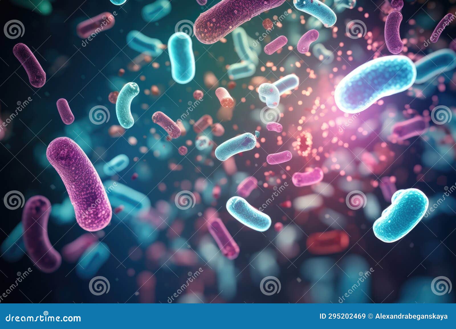 Close-up of Bacteria, Benign Intestinal Bacterial Cells Stock ...