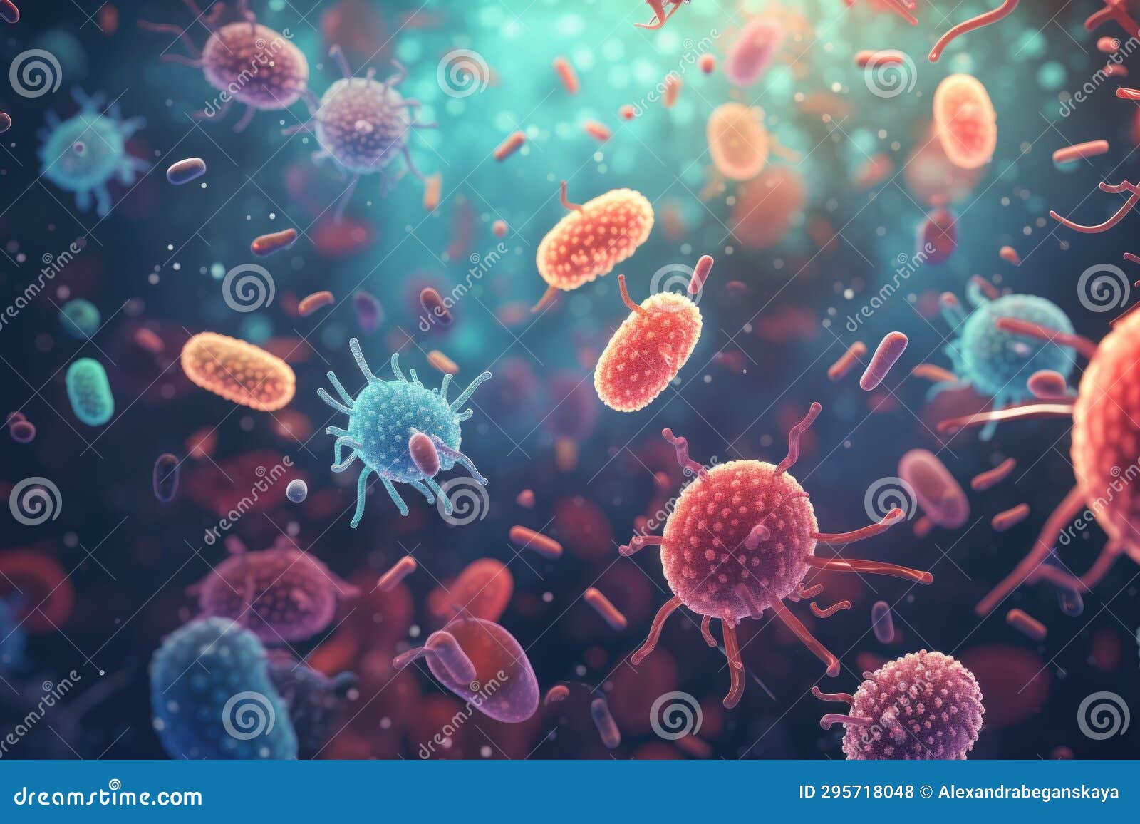 Close-up of Bacteria, Benign Intestinal Bacterial Cells Stock ...