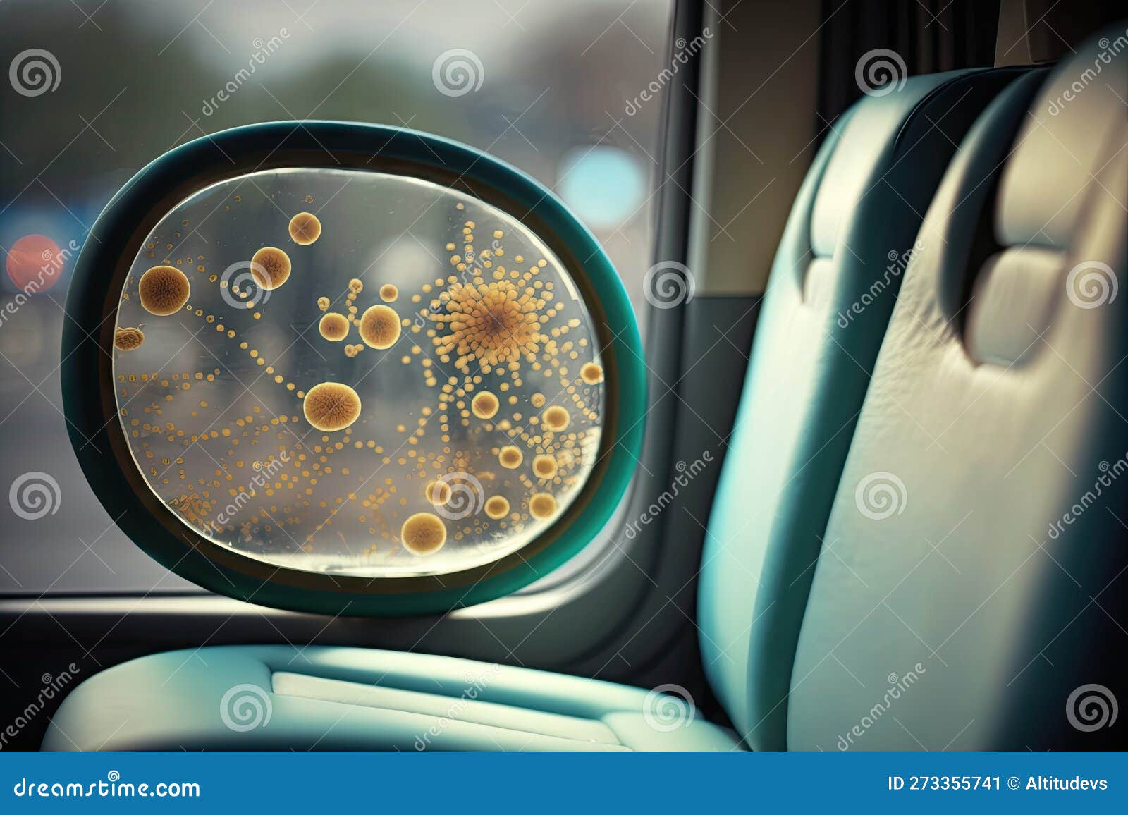 Close-up of Bacteria on Bus Seat, with the View Out the Window Stock ...