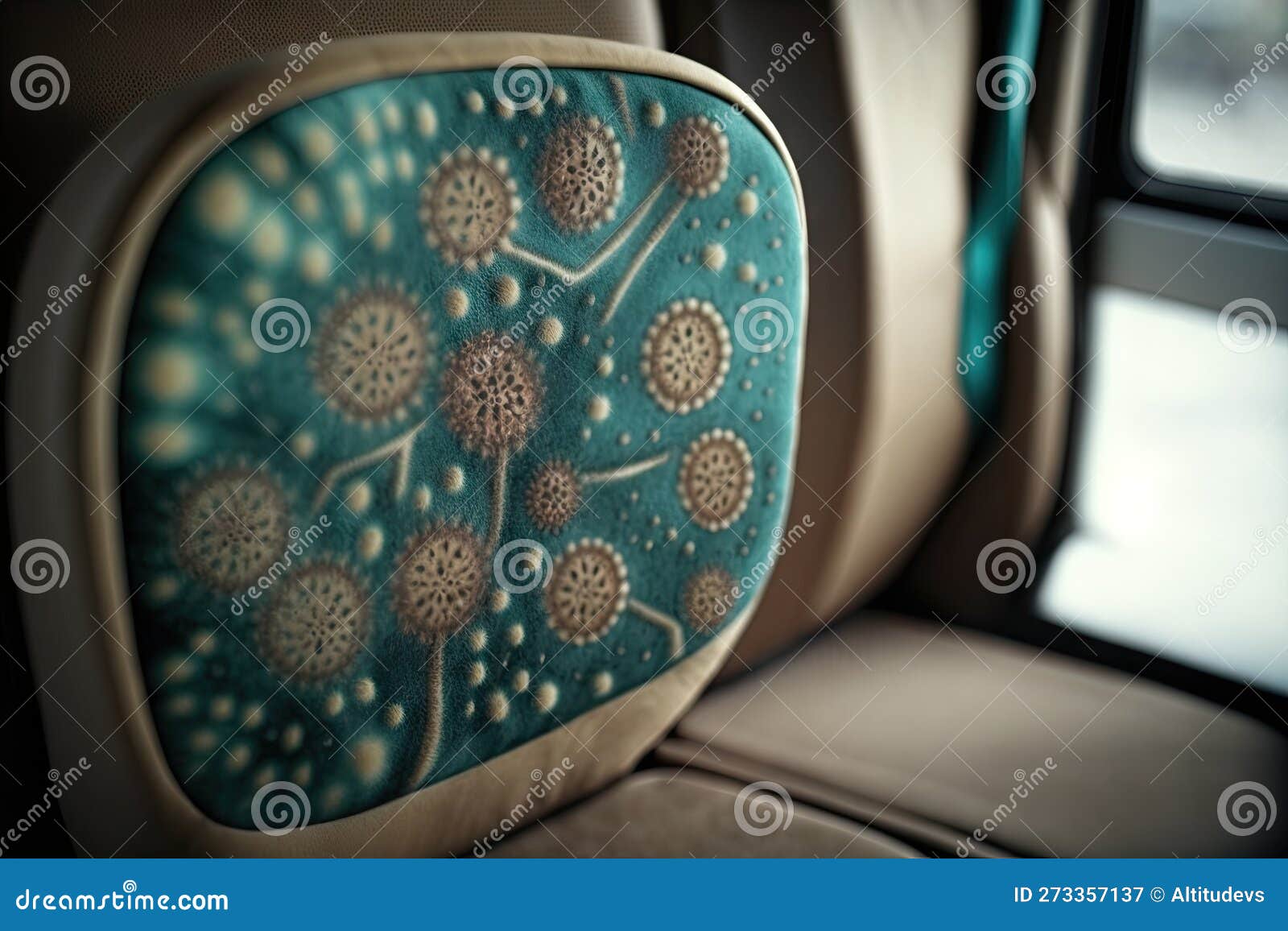 Close-up of Bacteria on Bus Seat, with Visible Patterns and Textures ...