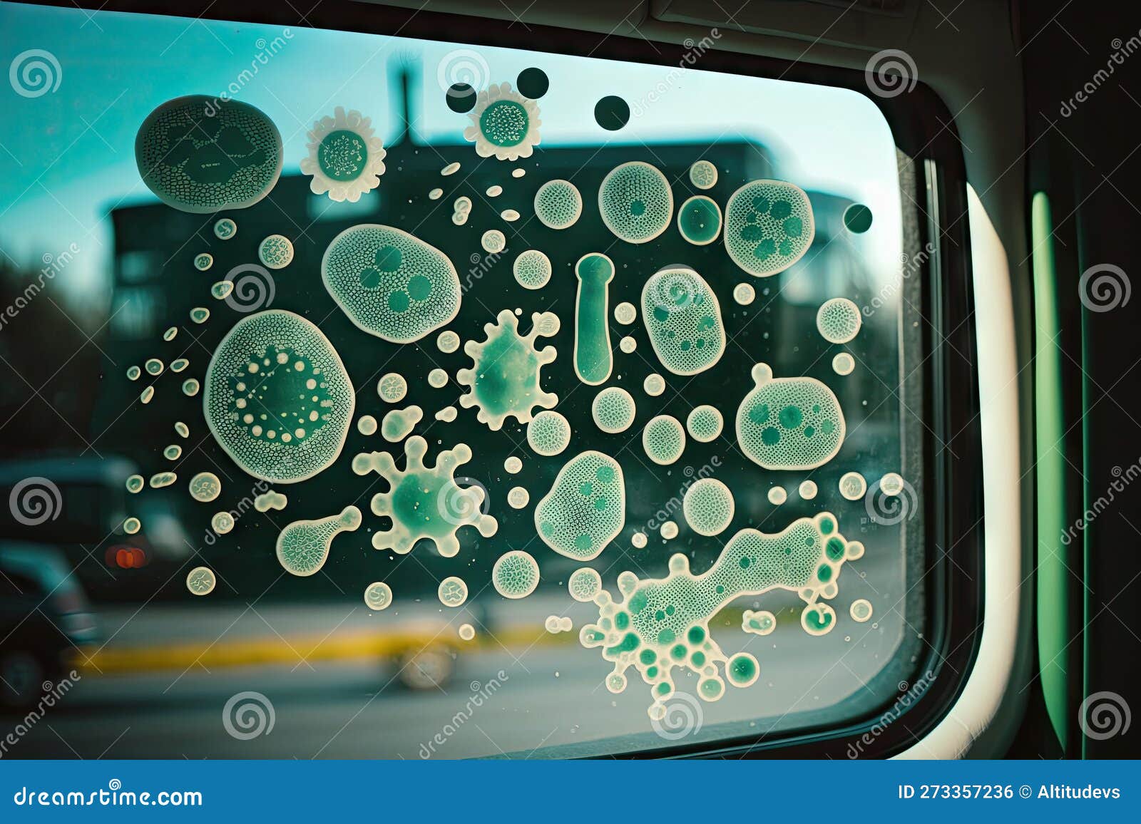 Close-up of Bacteria on the Bus Window Stock Illustration ...