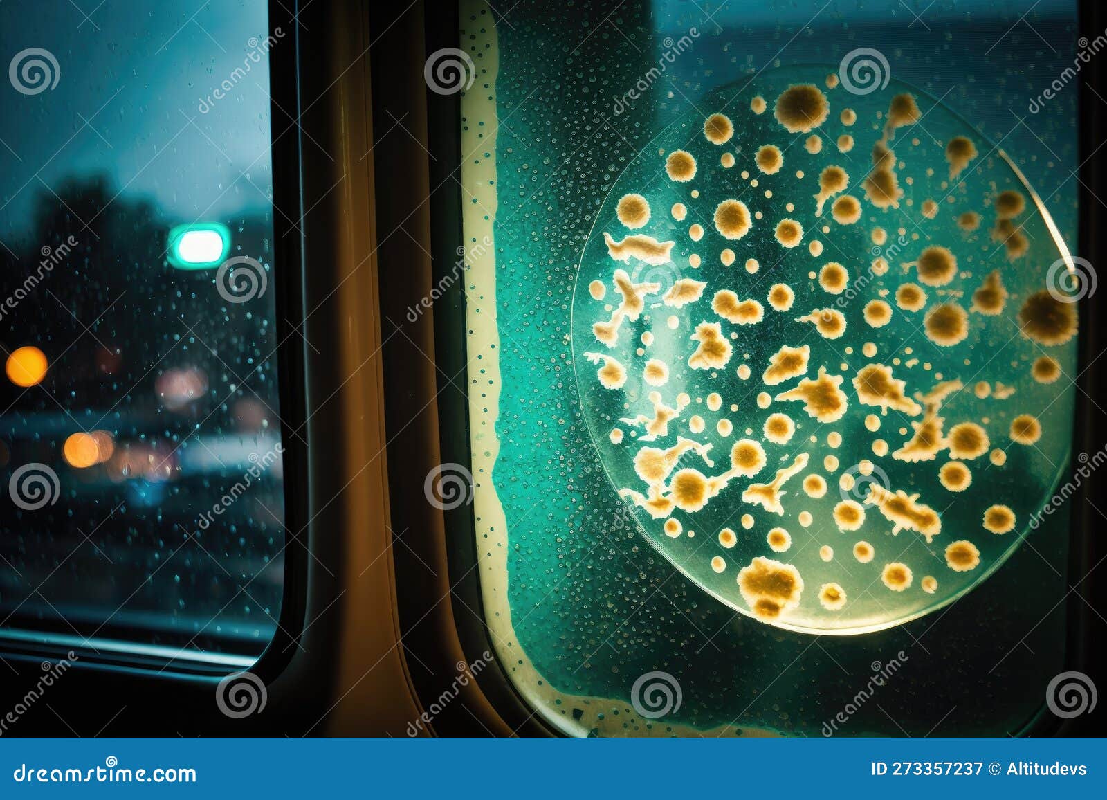 Close-up of Bacteria on the Bus Window Stock Illustration ...