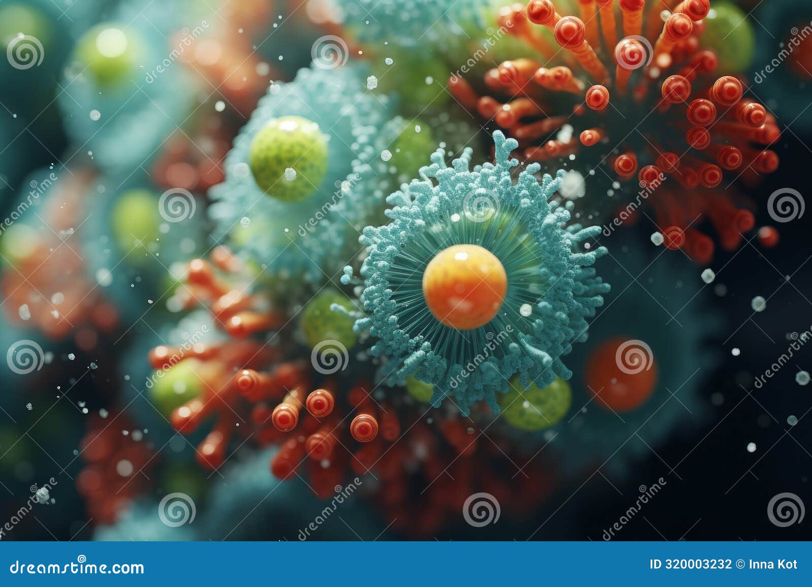 Close-up Bacteria Cells Magnified Under Microscope, Microorganisms ...