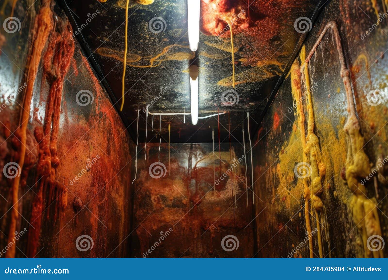 Close-up of Bacteria on Overhead Storage Area Stock Illustration ...