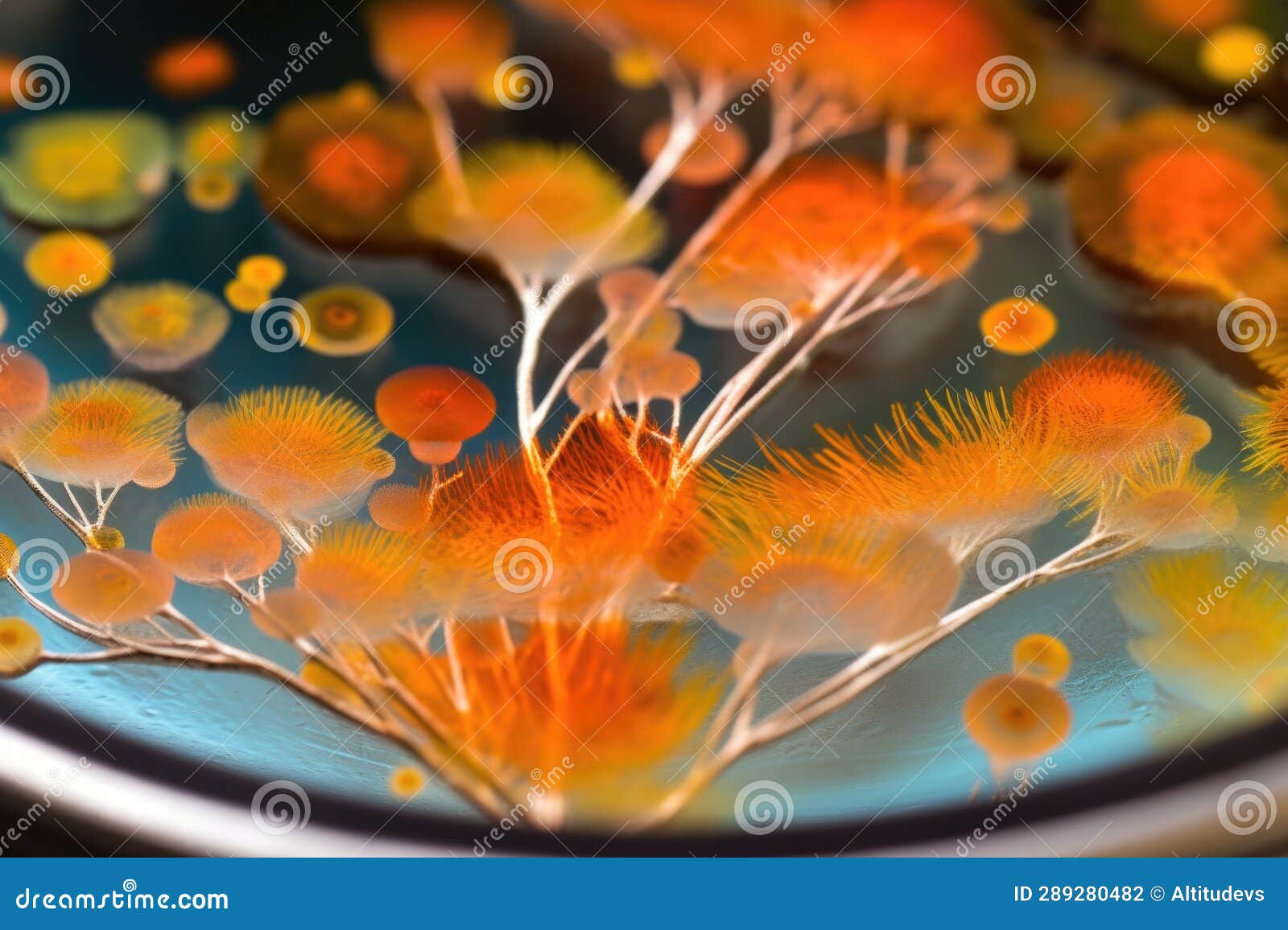 Close-up of Bacterial Colony Growth on a Petri Dish Stock Photo - Image ...