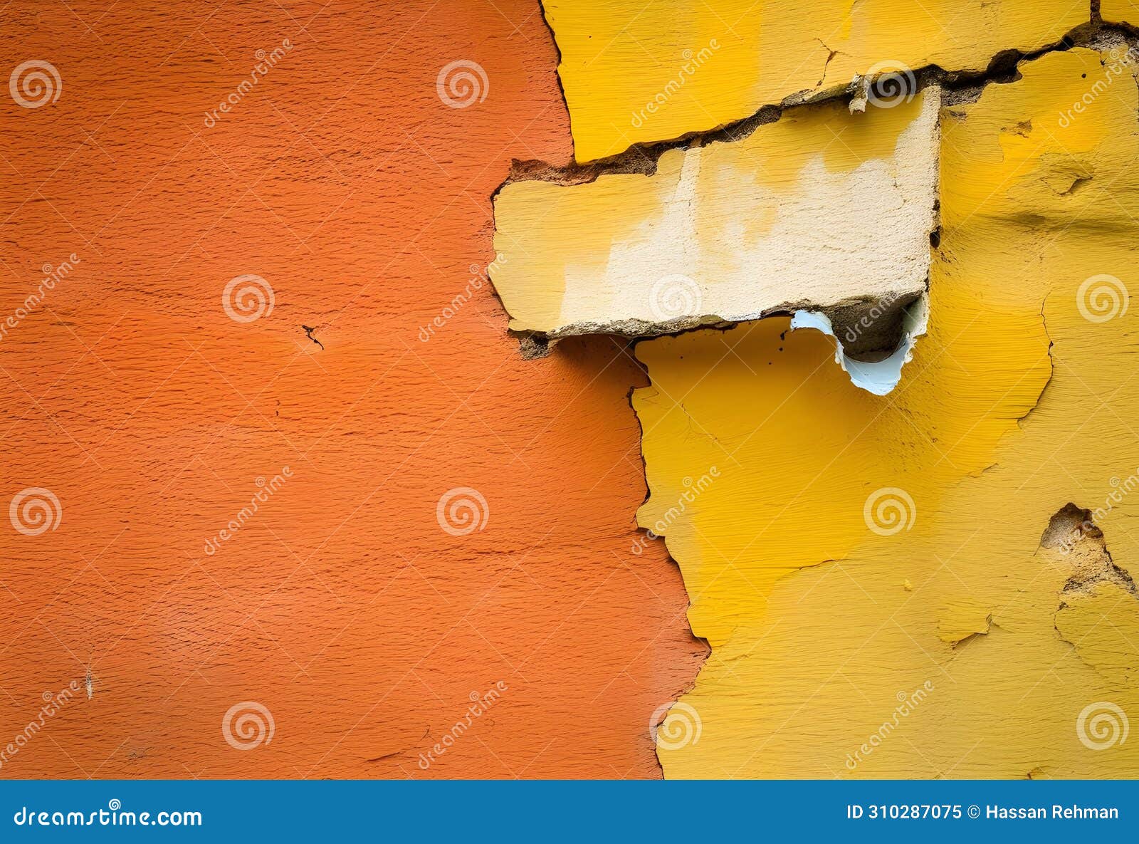 Close-up. Badly Fixed Building Facade Wall Covered With Cracks In ...