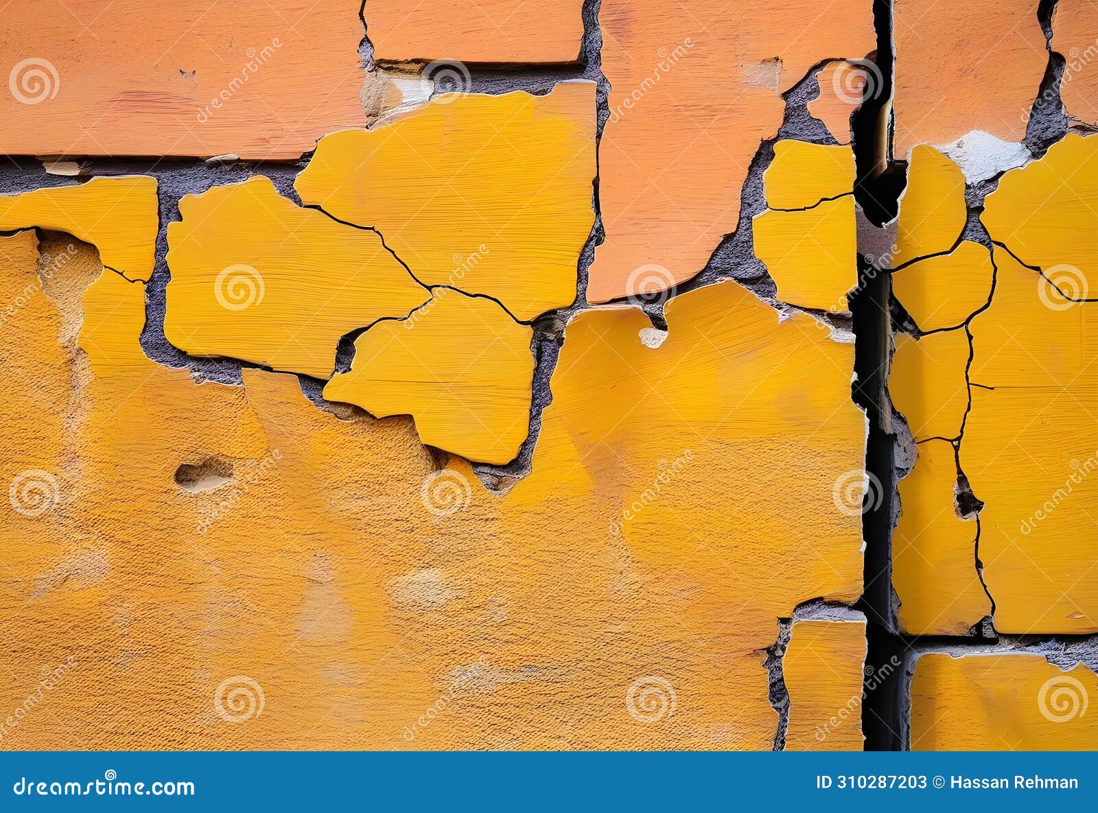 Close-up. Badly Fixed Building Facade Wall Covered with Cracks in ...