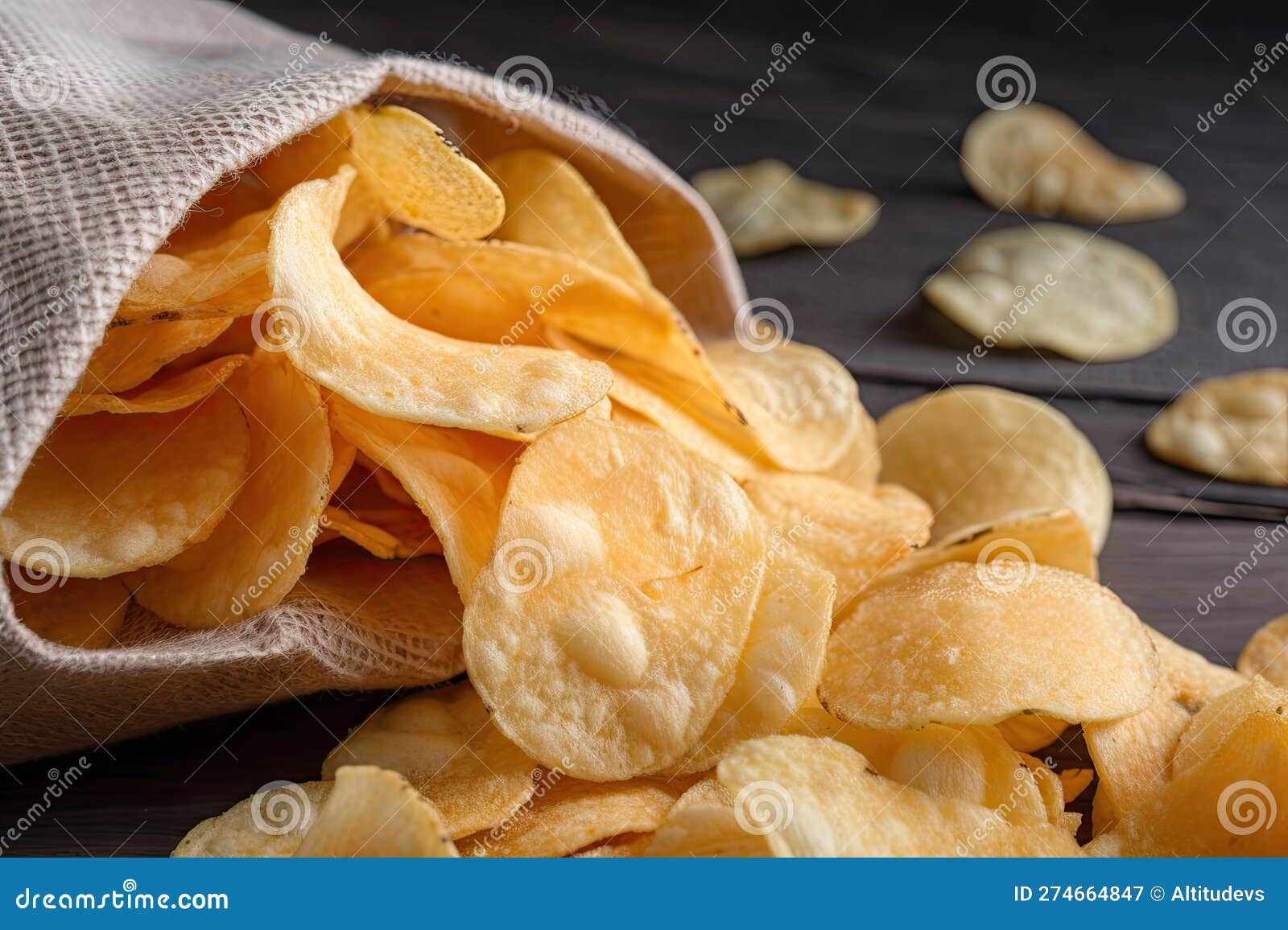 Close-up of Bag of Crispy, Salty Chips Stock Illustration ...