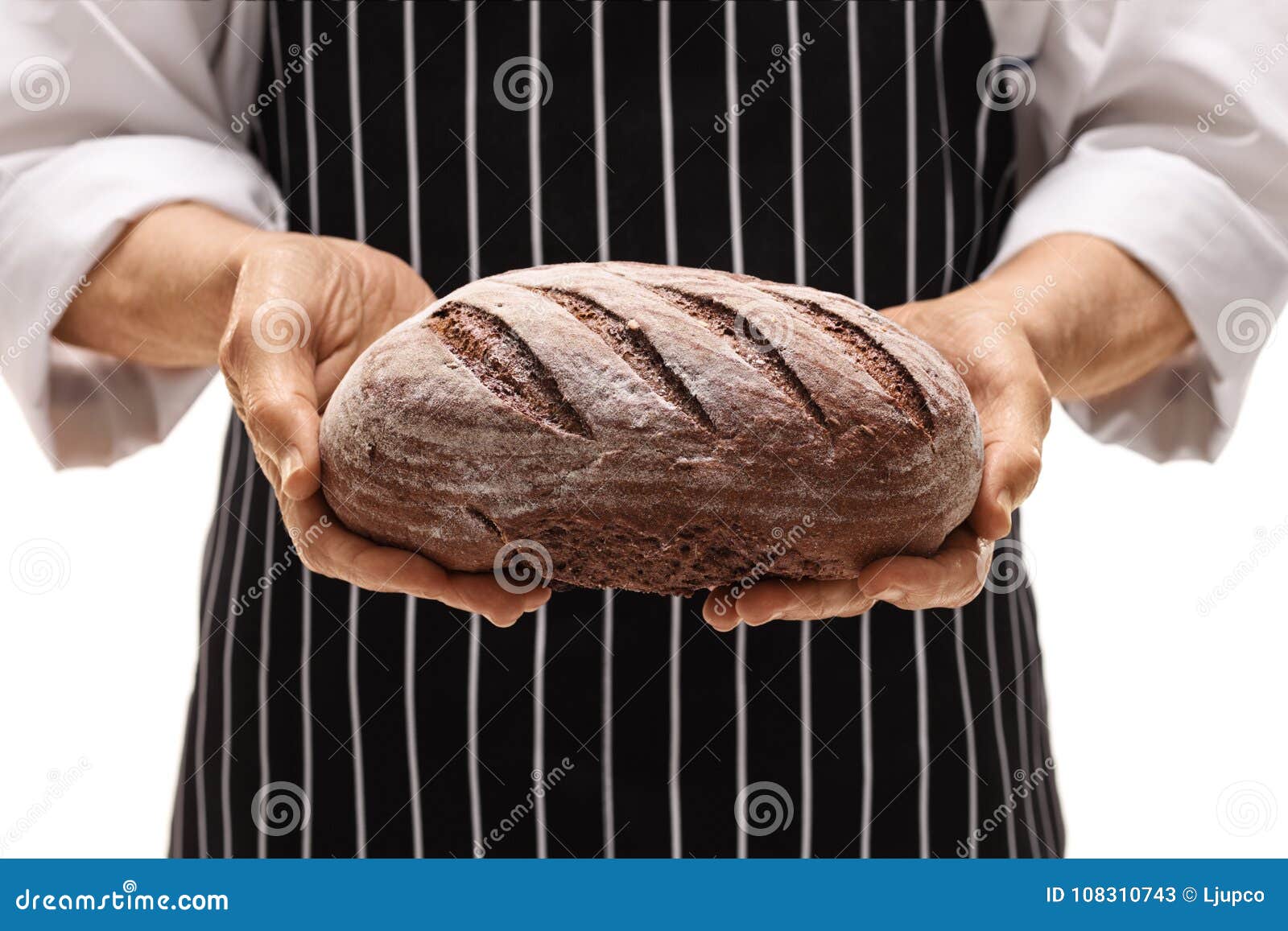 Close-up of a Baker Giving a Loaf of Bread Stock Image - Image of offer ...