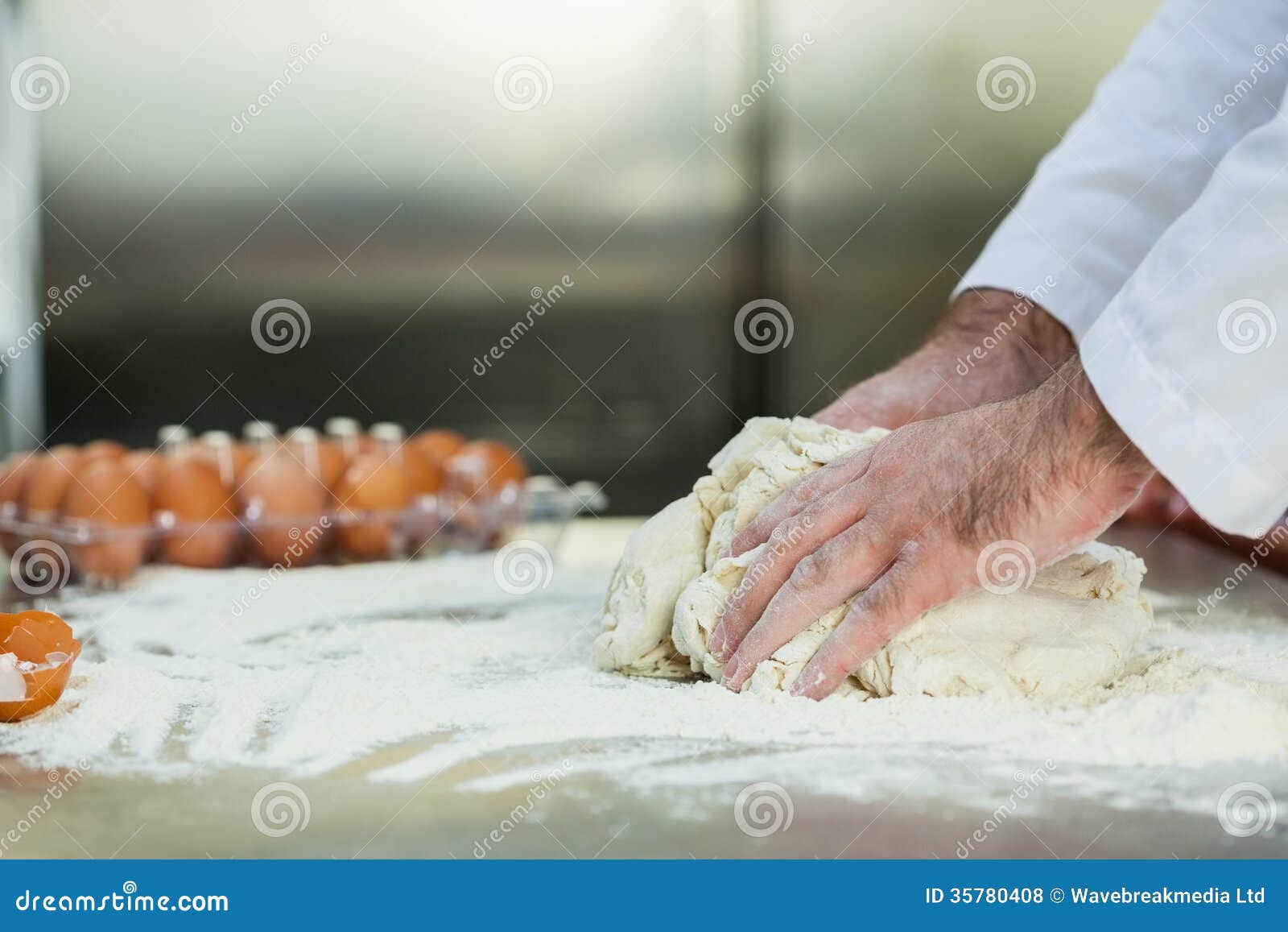 Close Up of Baker Preparing Dough Stock Photo - Image of occupation ...