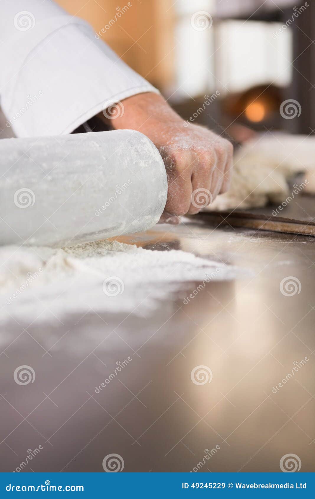 Close Up of Baker Using a Rolling Pin Stock Image - Image of occupation ...