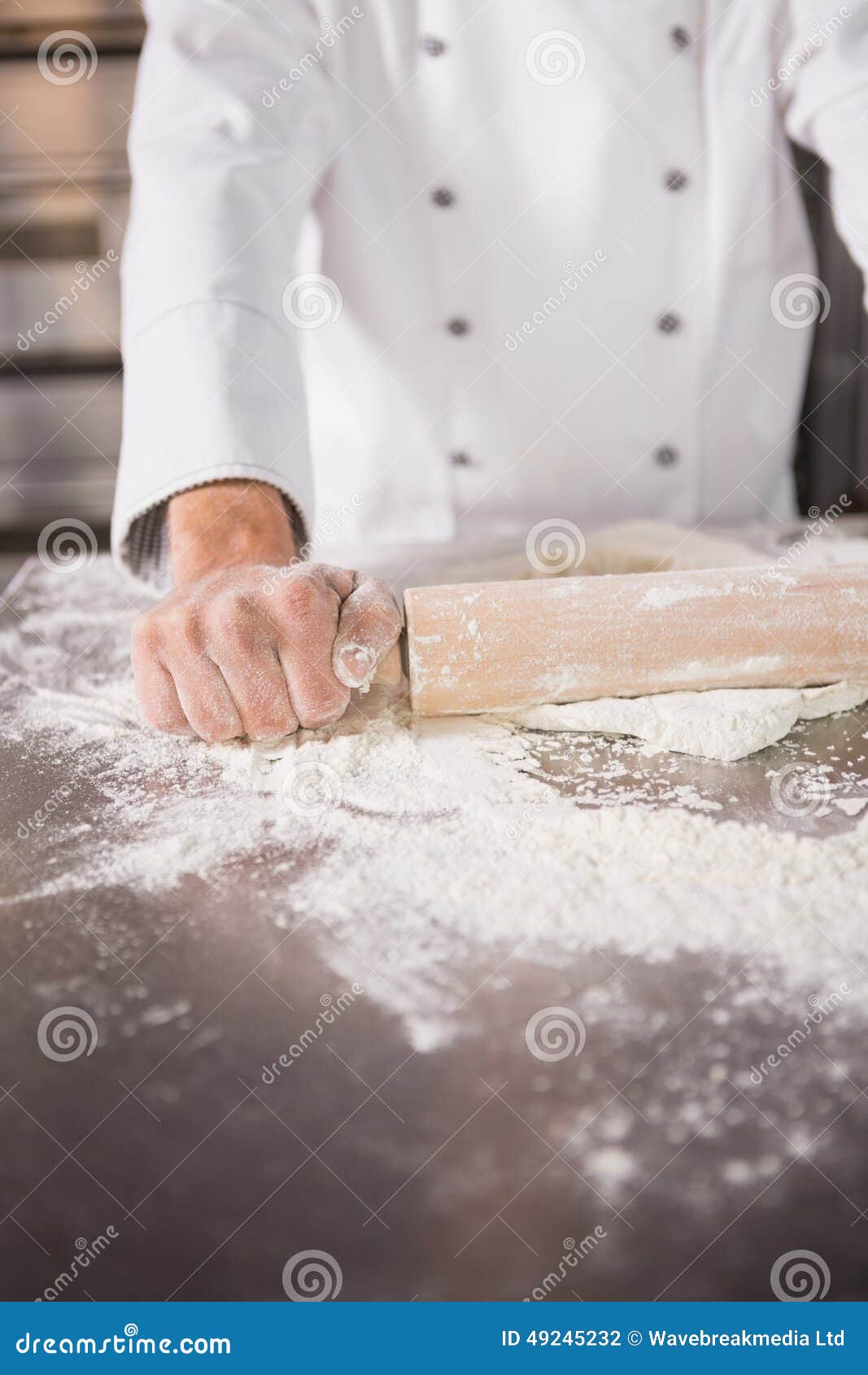 Close Up of Baker Using a Rolling Pin Stock Photo - Image of preparing ...