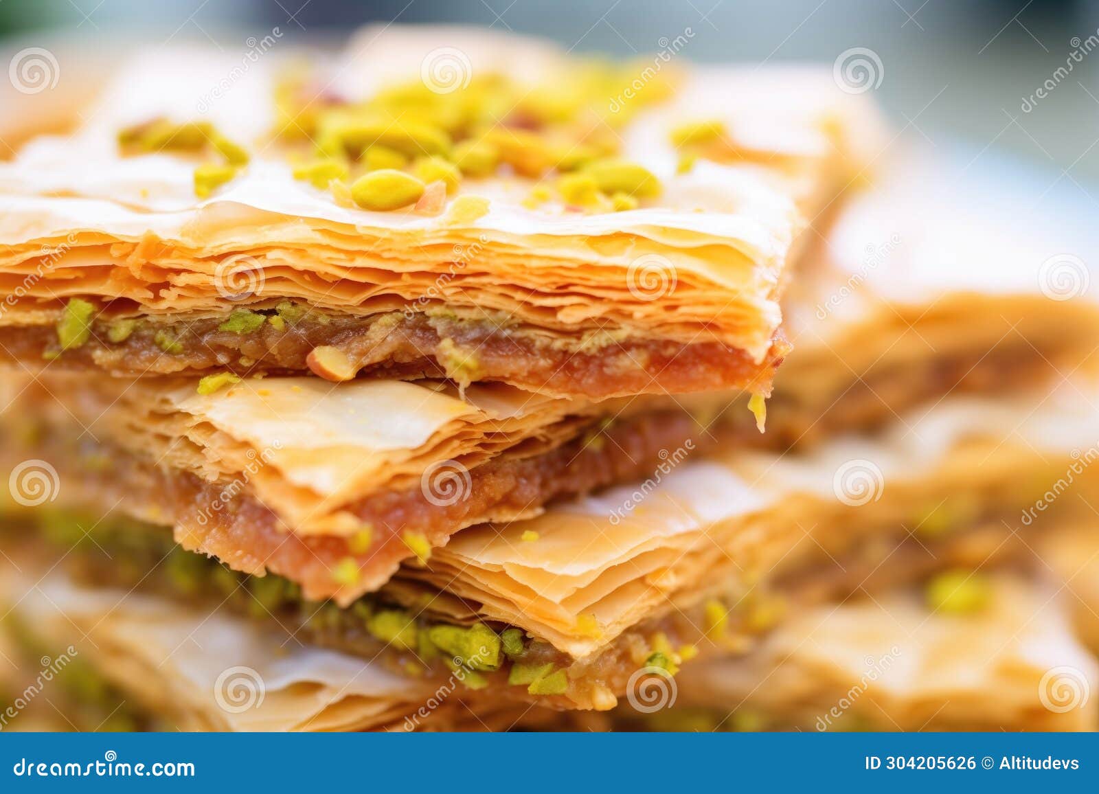 Close-up of Baklava Layers and Nuts Texture Stock Photo - Image of ...