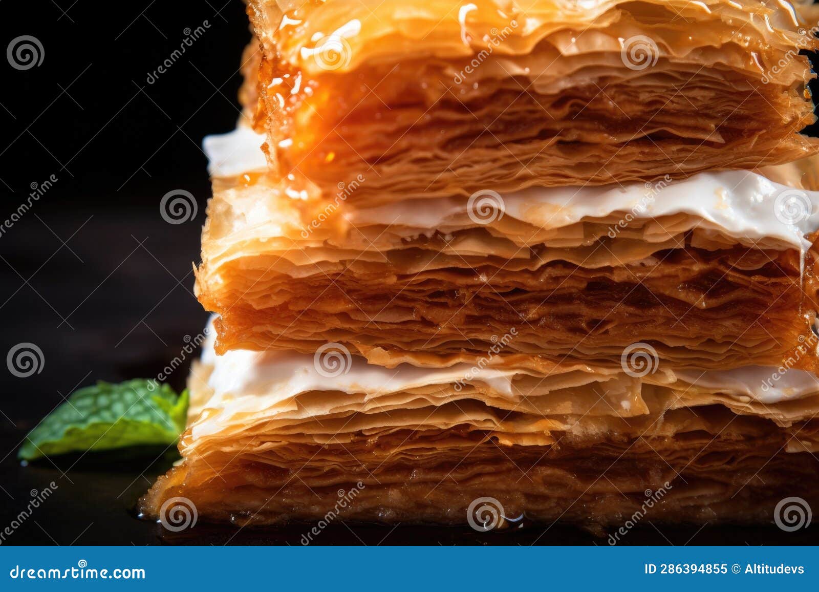 Close-up of Baklava Texture with Flaky Layers Stock Image - Image of ...