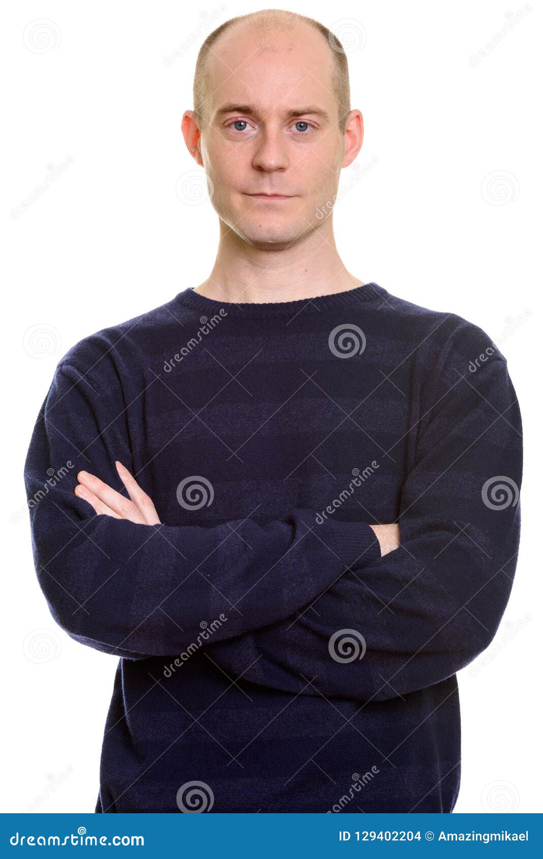 Close Up Of Bald Caucasian Man With Arms Crossed Stock Photo - Image of ... Close Up Of Bald Caucasian Man With Arms Crossed Stock Photo - Image of ...