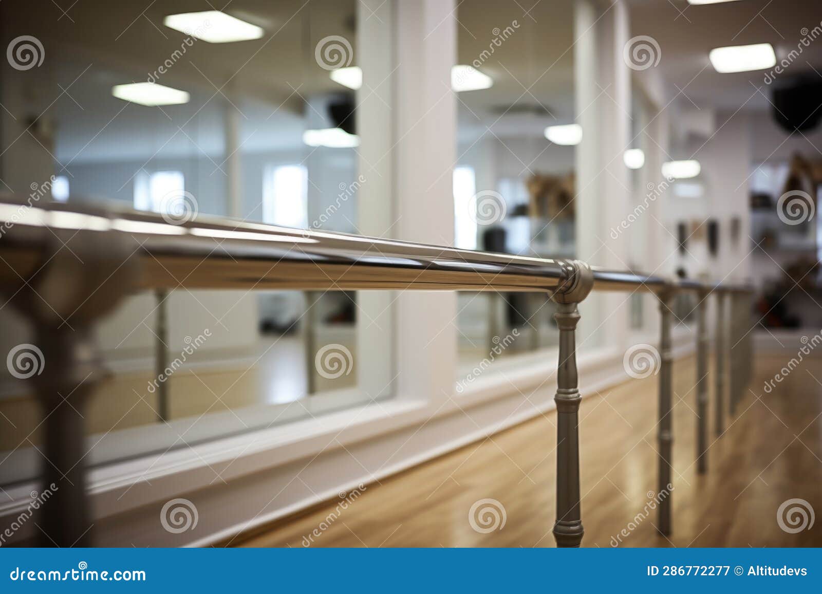 Close-up of Ballet Barre in Dance Studio Stock Illustration ...