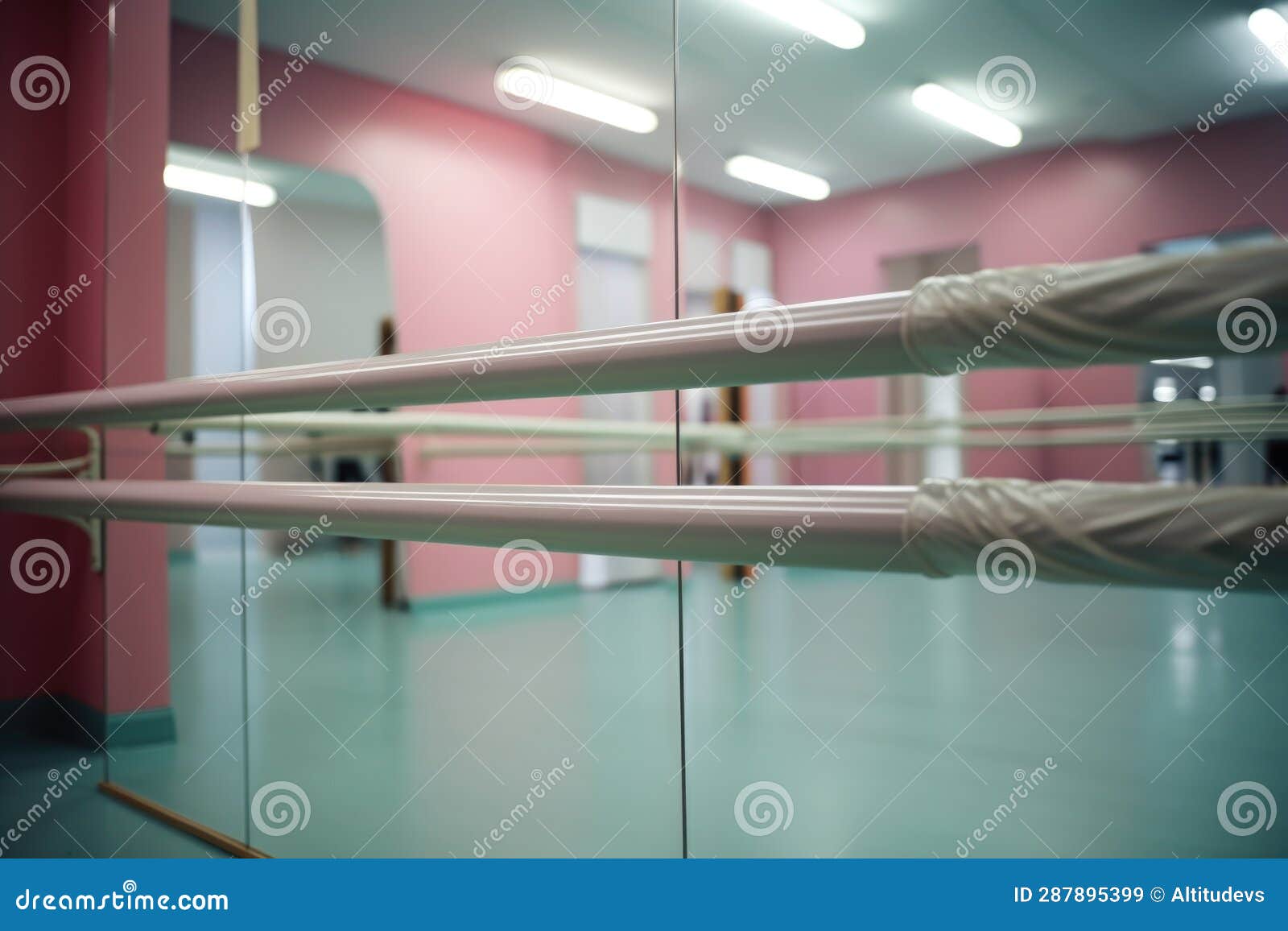Close-up of Ballet Barre in Dance Studio Stock Illustration ...