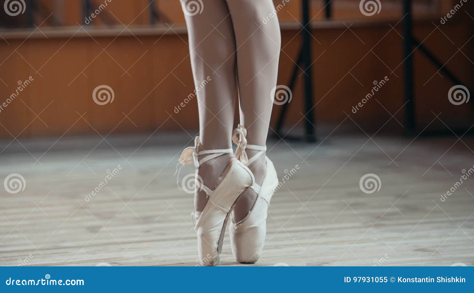 Close Up of a Ballet Dancer`s Feet - Point Exercises Stock Image ...
