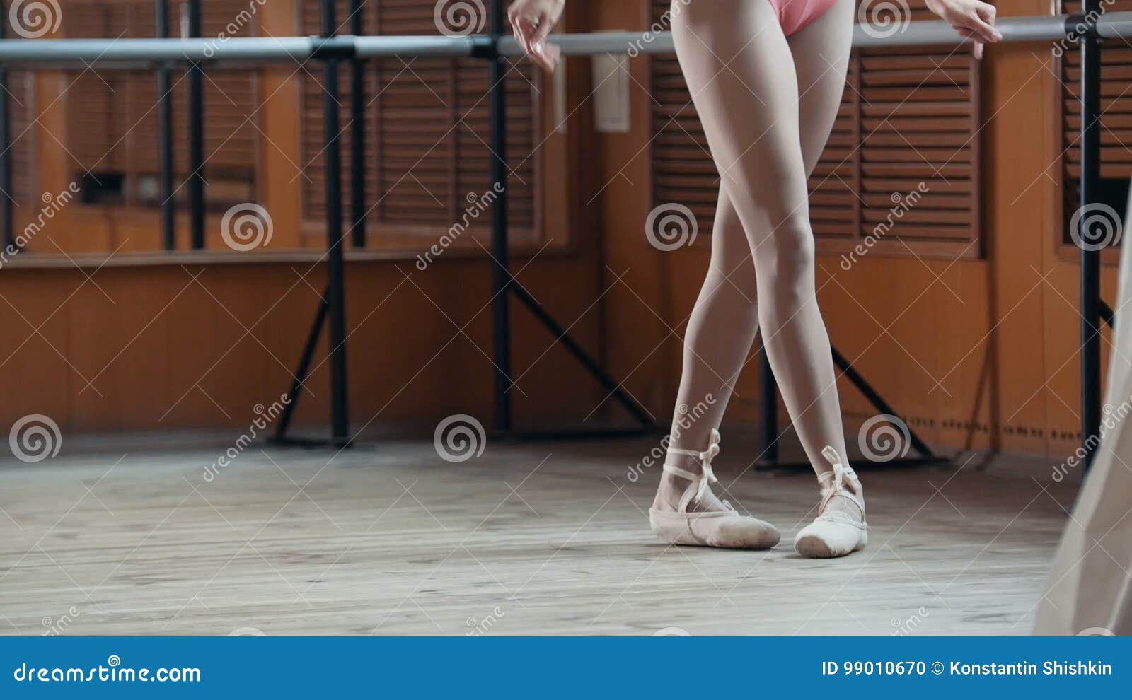 Close Up of a Ballet Dancer`s Feet - Point Exercises Stock Photo ...