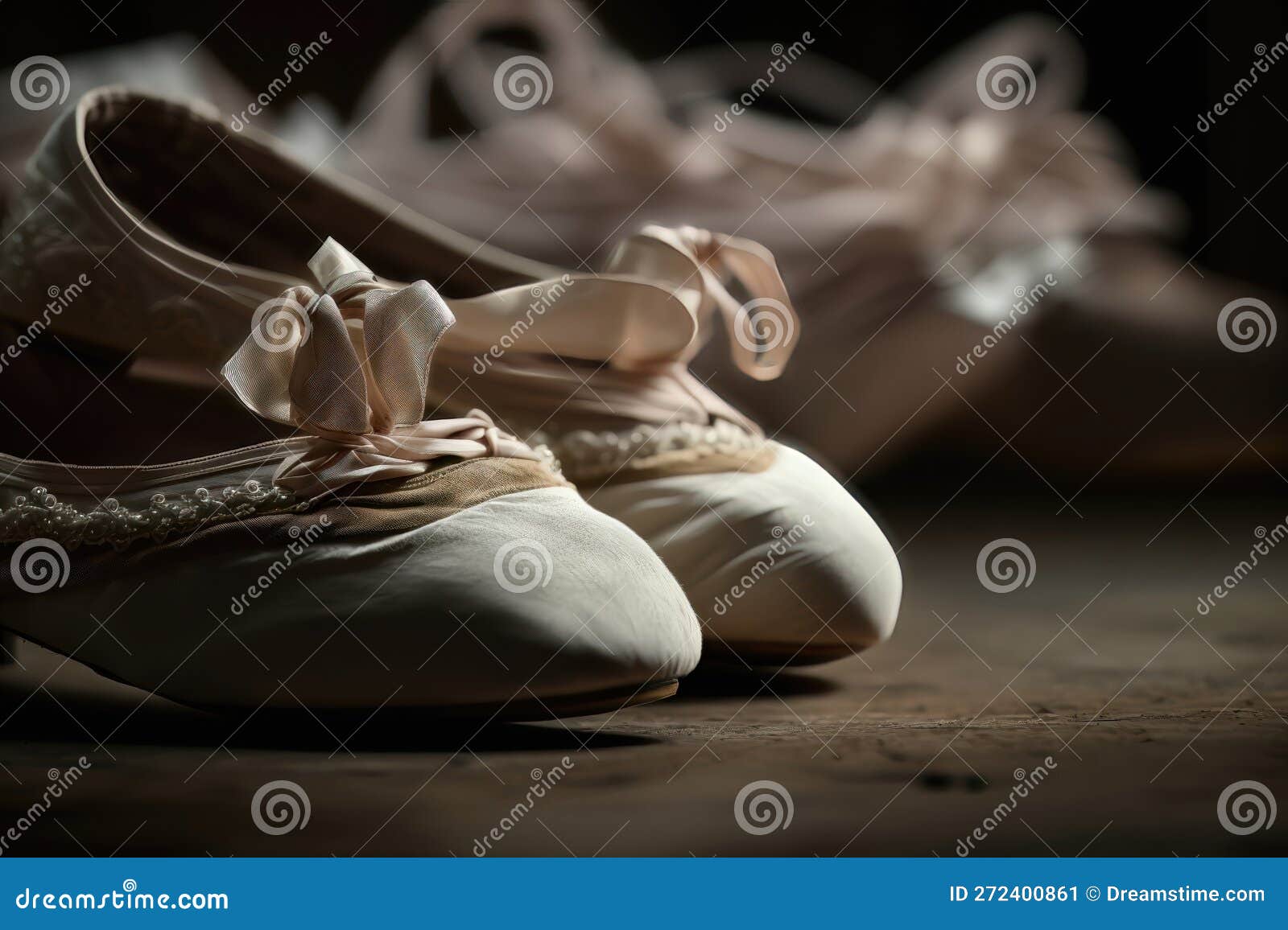 Close-up of Ballet Shoes on Stage. AI Generated Stock Illustration ...