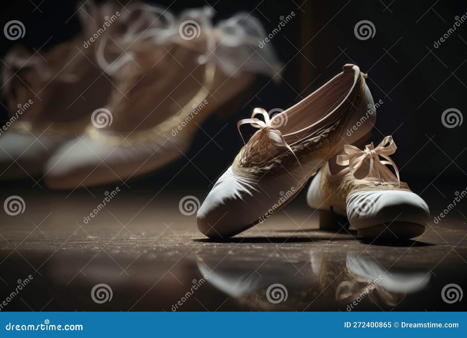 Close-up of Ballet Shoes on Stage. AI Generated Stock Illustration ...