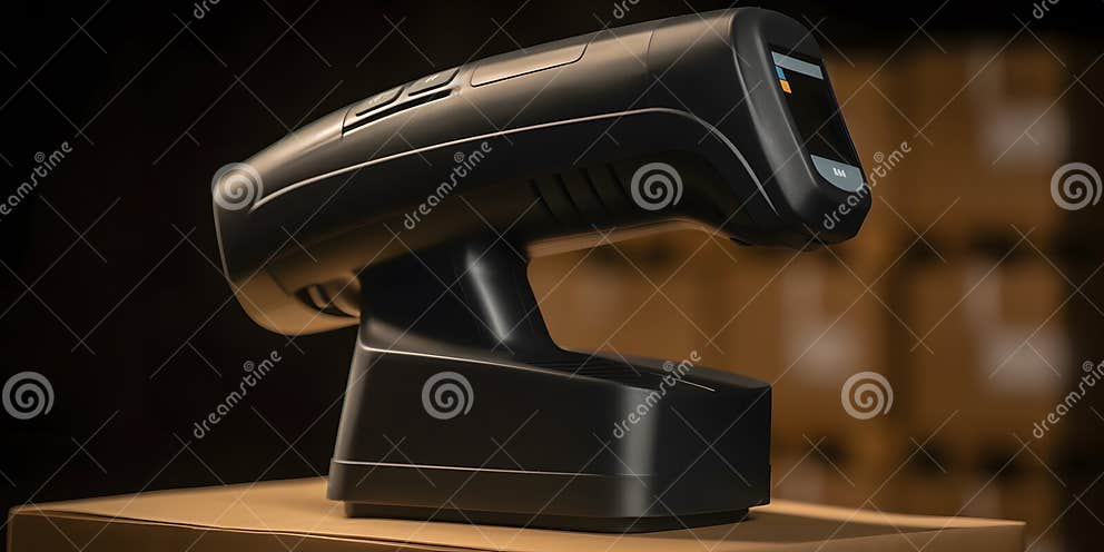 A Close-up of a Barcode Scanner and Inventory Management Created with ...