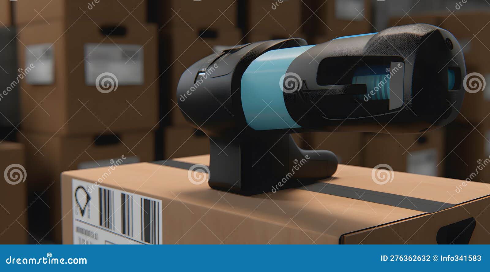A Close-up of a Barcode Scanner and Inventory Management Two Created ...