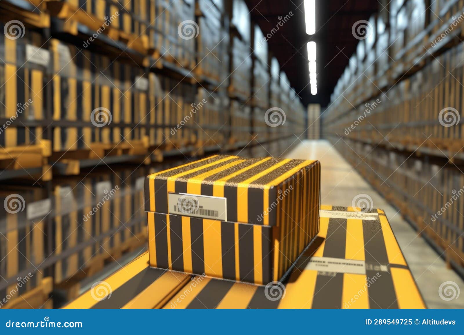 Close-up of a Barcoded Package in a Warehouse Stock Image - Image of ...