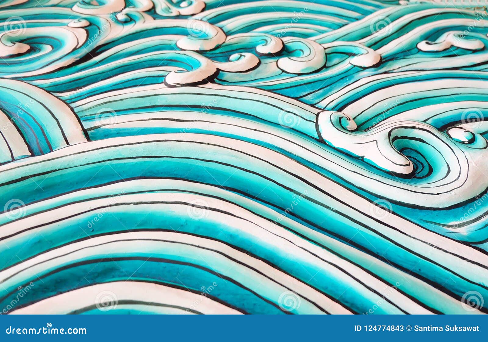 Close Up of Bas Relief Wave Concrete Sculpture Background Texture Stock ...