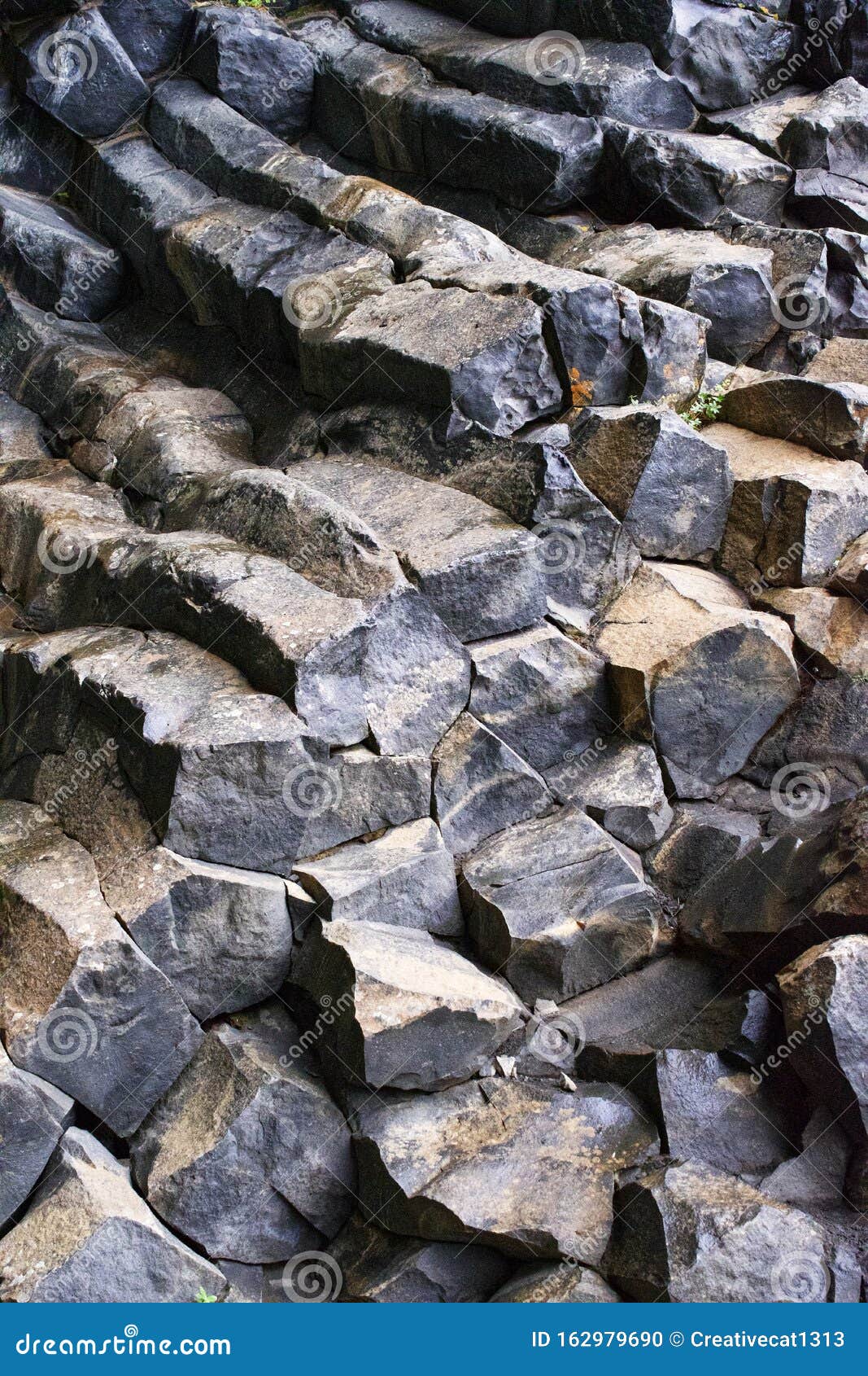 Close-up of Basalt Rock Formations on Cliffside Stock Photo - Image of ...