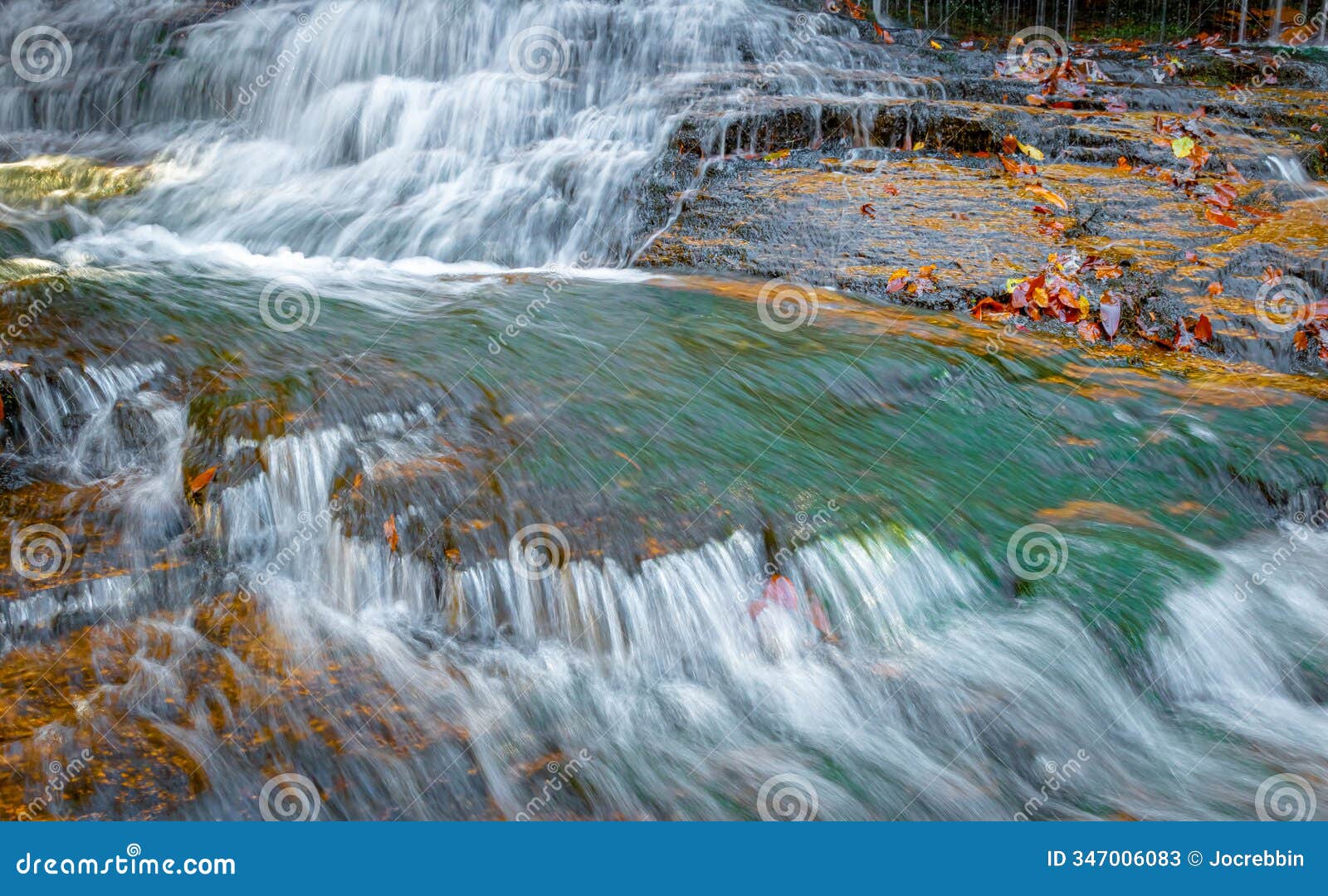 Camp Creek Waterfalls In The Fall, Full After Heavy Rain Stock Photo ...