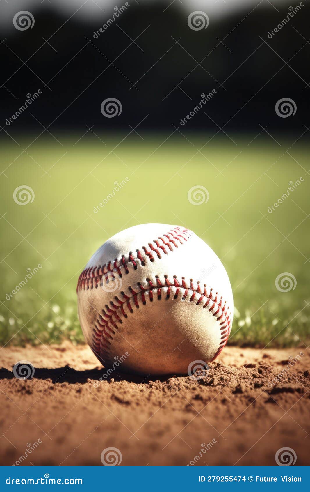 Close Up of Baseball on Baseball Field, Created Using Generative Ai ...