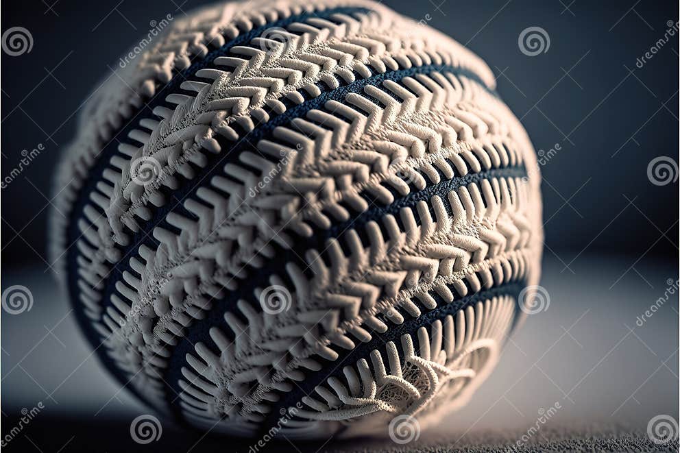 Close Up of a Baseball Threads with Room for Copy. Generative AI Stock ...