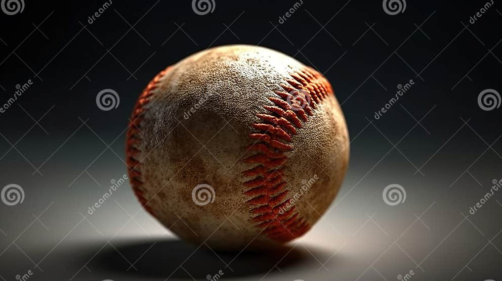 Close Up of a Baseball Threads with Room for Copy. Generative Ai Stock ...