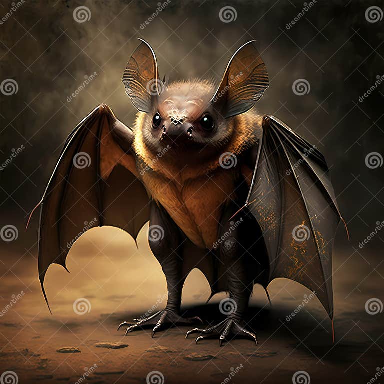 Close Up Bat on Solid Background. Generative AI Stock Illustration ...