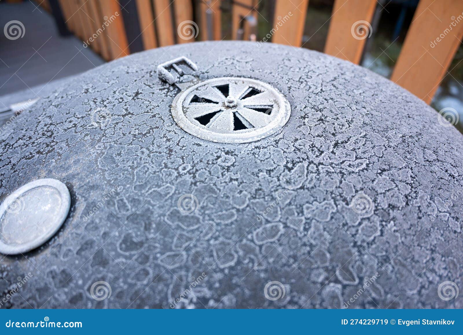 A Close Up of a Bbq Grill Covered in Ice Stock Image - Image of ...