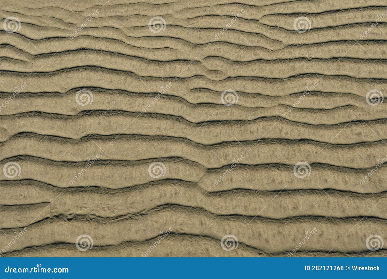 Close-up of a Beach with a Wave Pattern Imprinted on the Wet Sand Stock ...