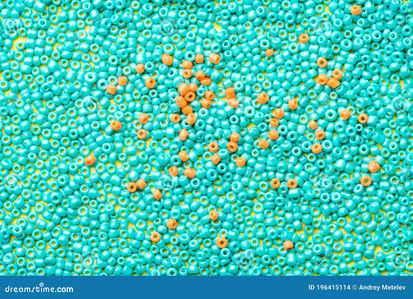 Close-up of Beads, Two Colors Blue and Orange Stock Photo - Image of ...