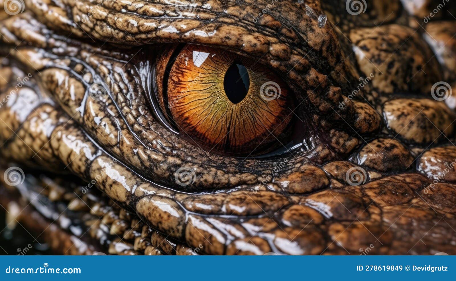 Close Up of Beast Eyes Young Crocodile. Generative AI Stock ...