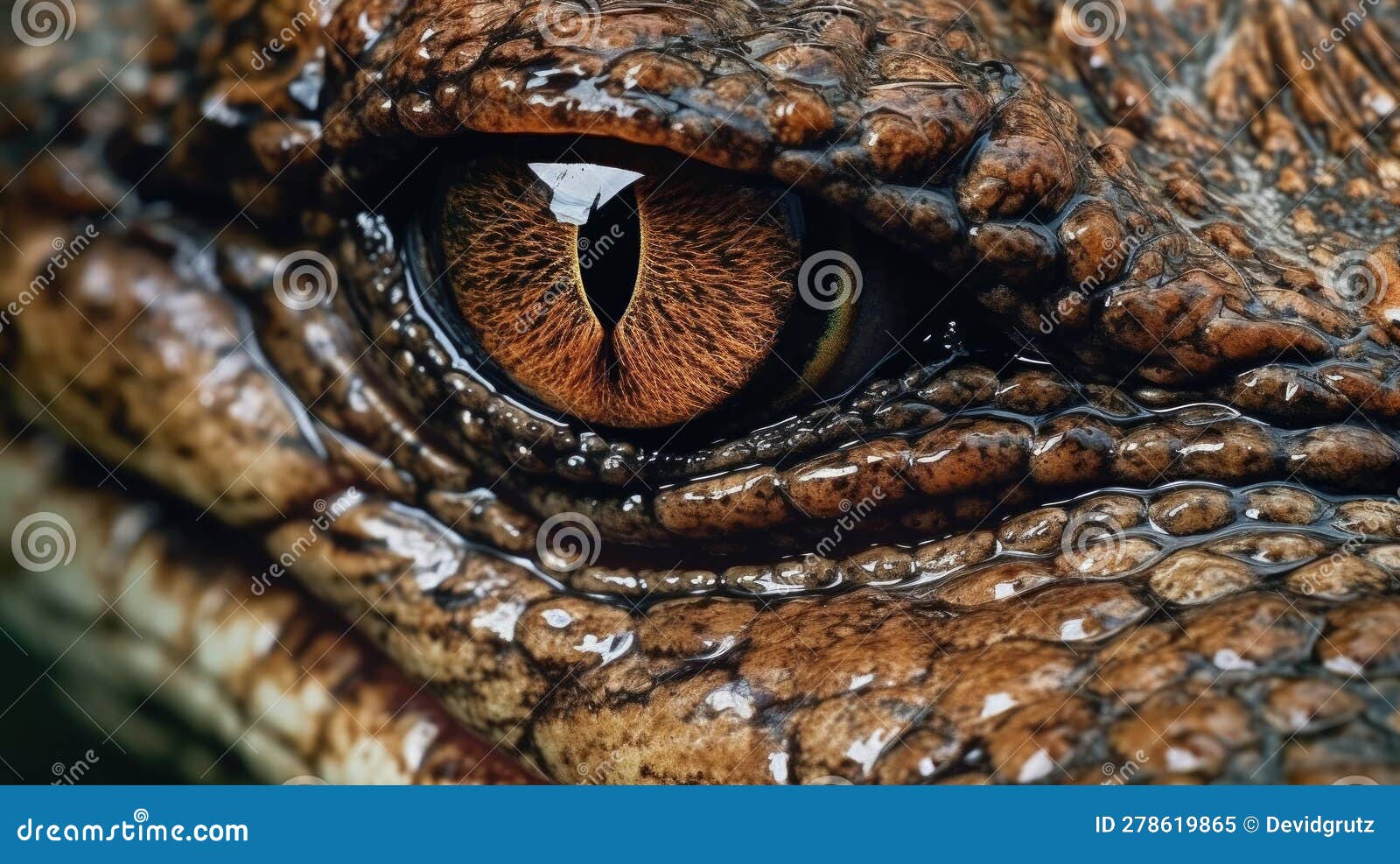 Close Up of Beast Eyes Young Crocodile. Generative AI Stock ...