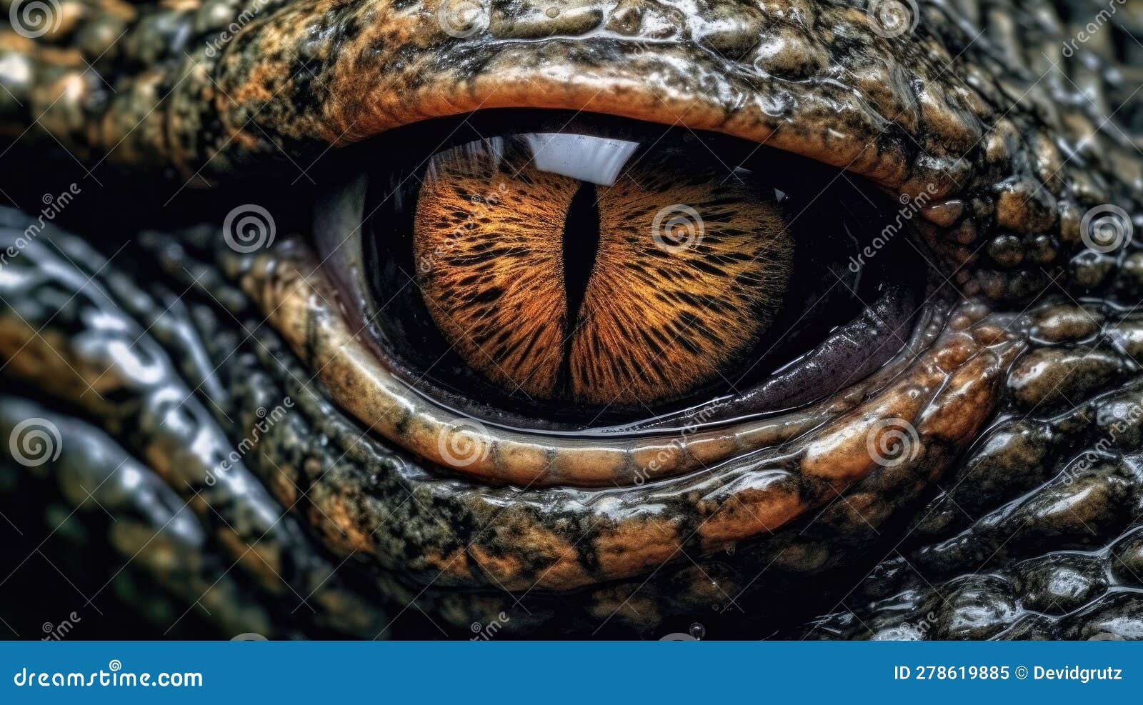 Close Up of Beast Eyes Young Crocodile. Generative AI Stock ...