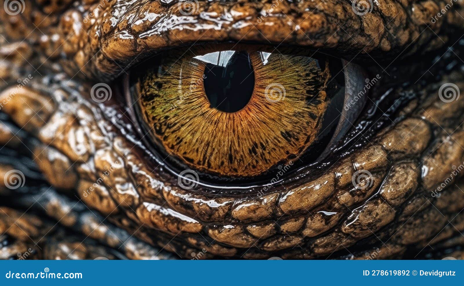 Close Up of Beast Eyes Young Crocodile. Generative AI Stock ...